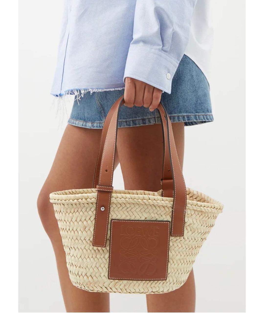 LOEWE Бежевая пелетеная пляжная сумка для женщин – купить в интернет ...