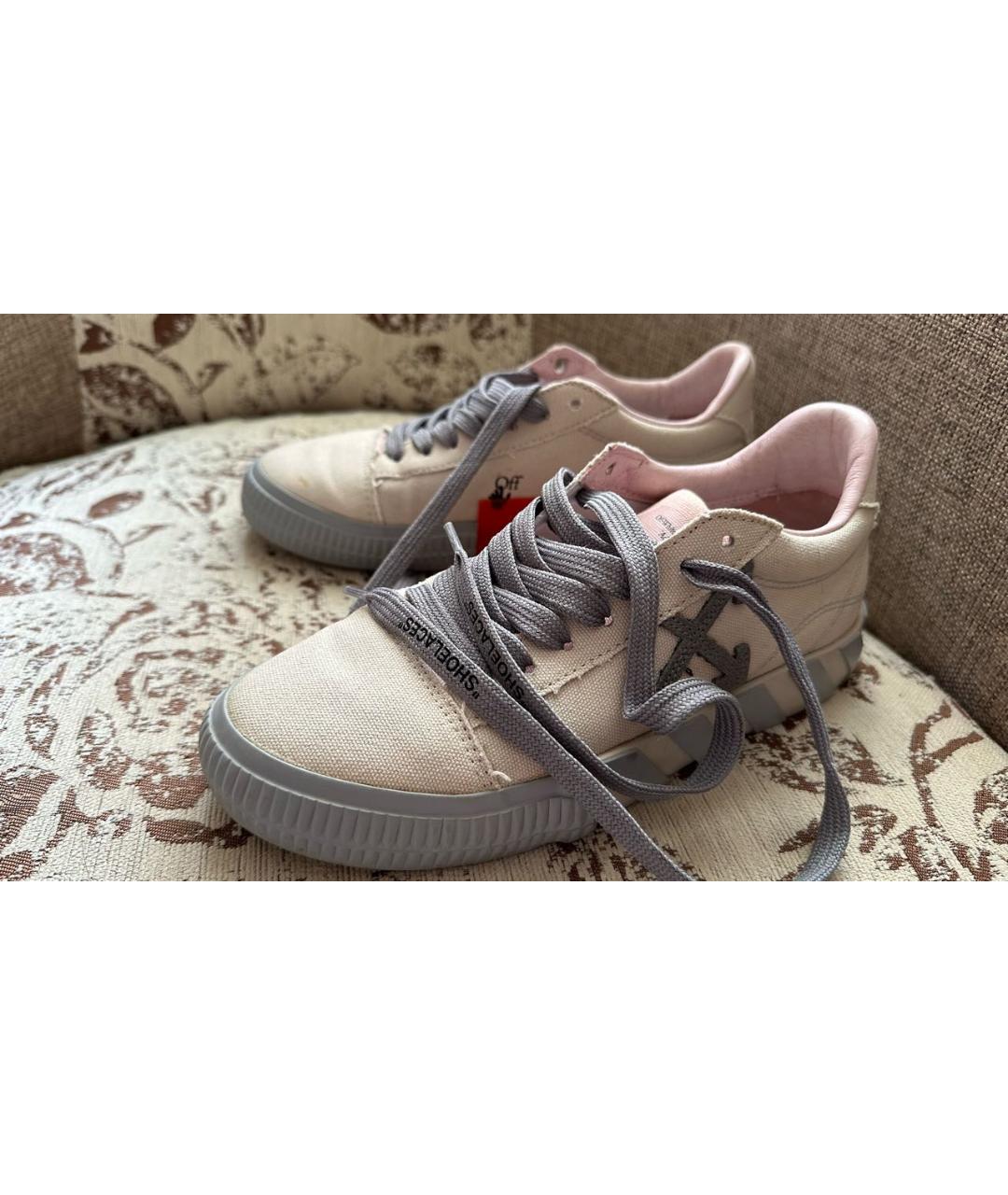OFF-WHITE Бежевые текстильные кеды для женщин – купить в интернет ...