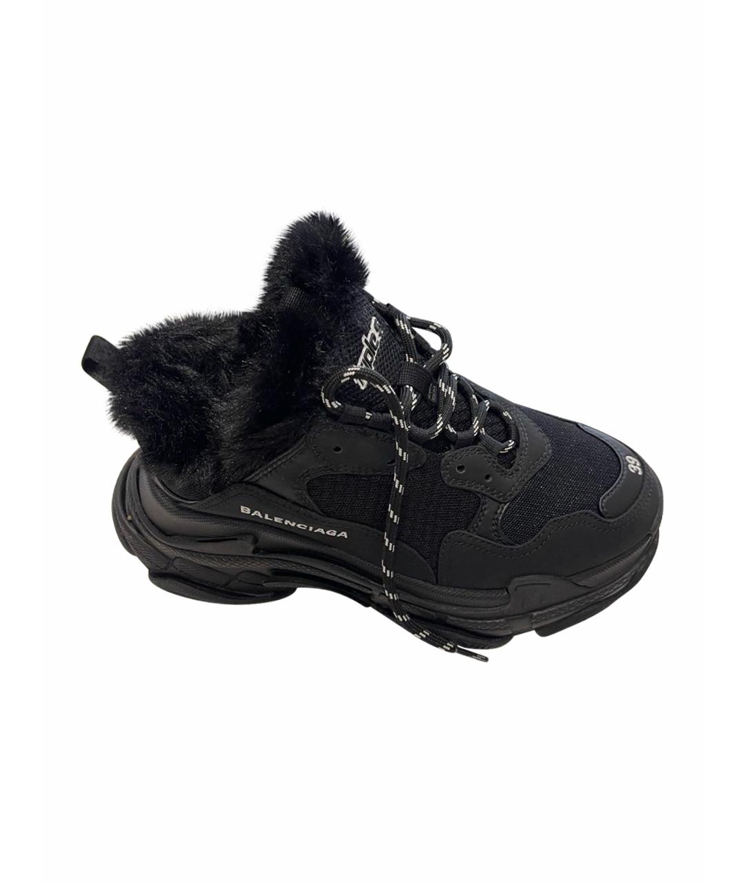 BALENCIAGA Черные кожаные кроссовки Triple S для женщин – купить в ...