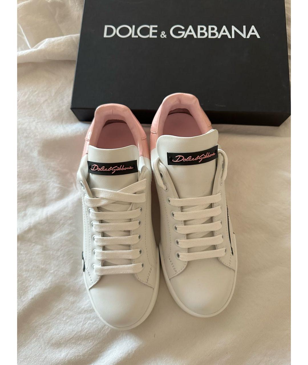 Dolceandgabbana Белые кожаные кеды для женщин купить в интернет