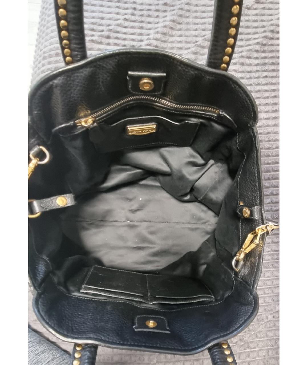 Miu Miu Черная кожаная сумка с короткими ручками для женщин купить в интернет магазине с доставкой