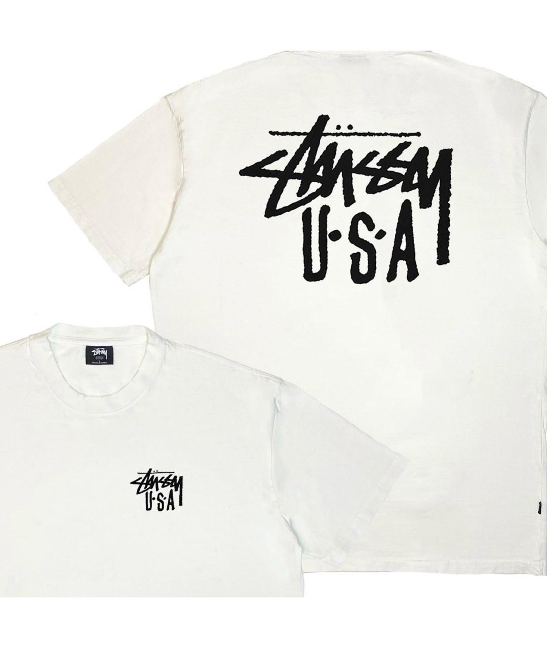 STUSSY Белая футболка для мужчин – купить в интернет магазине с доставкой
