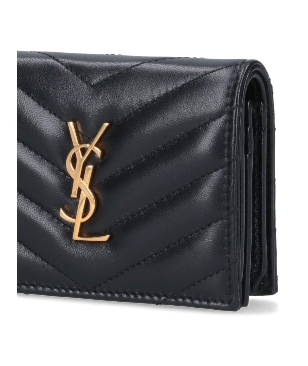 SAINT LAURENT Черный кожаный кошелек для женщин – купить в интернет ...