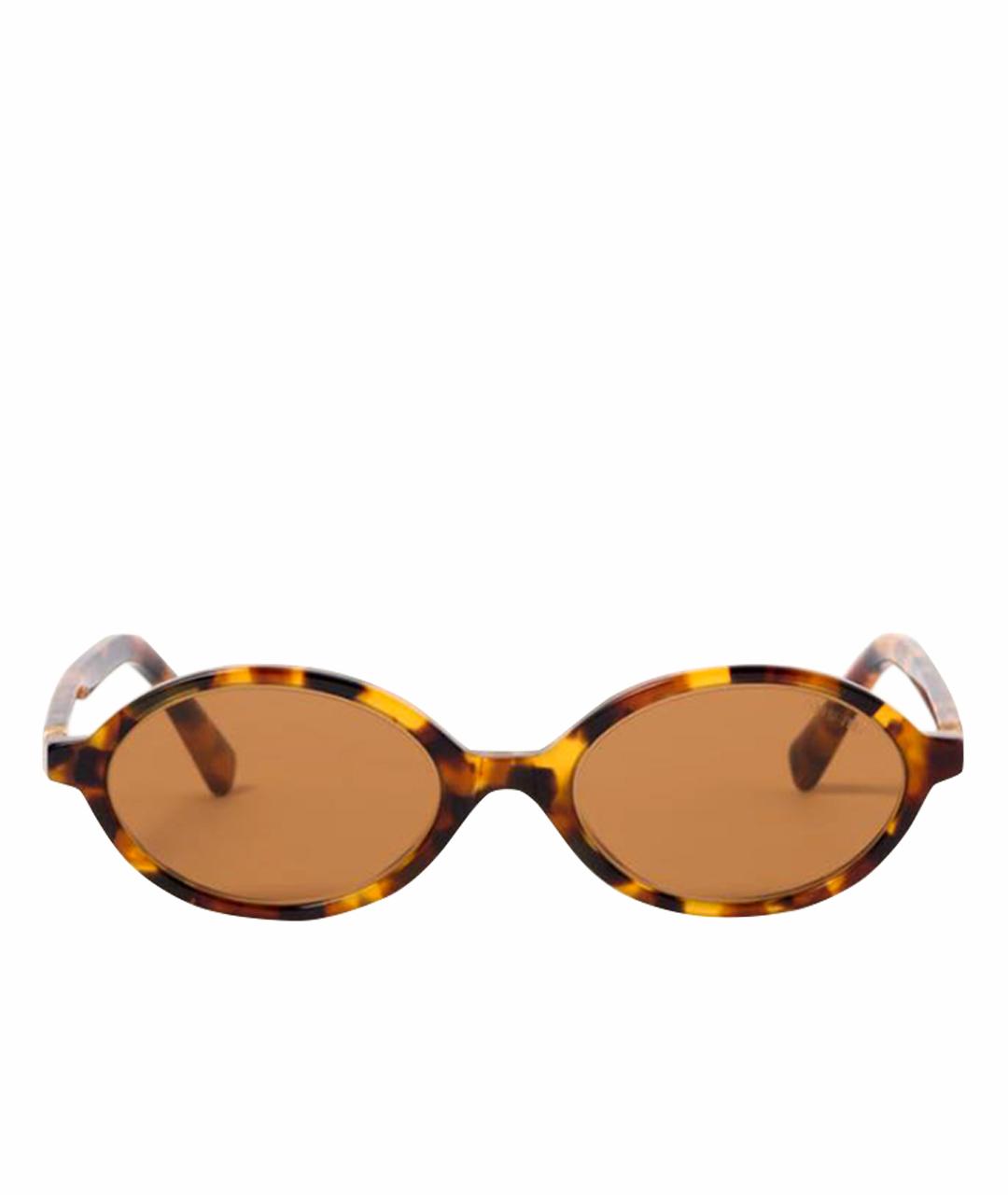 Miu Miu Коричневые пластиковые солнцезащитные очки для женщин купить в интернет магазине с