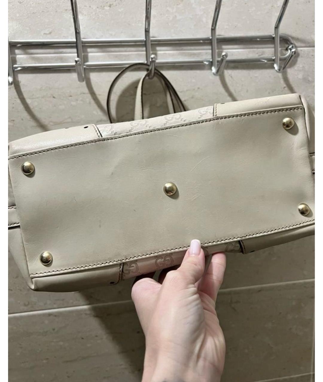 GUCCI Бежевая кожаная сумка тоут для женщин – купить в интернет ...