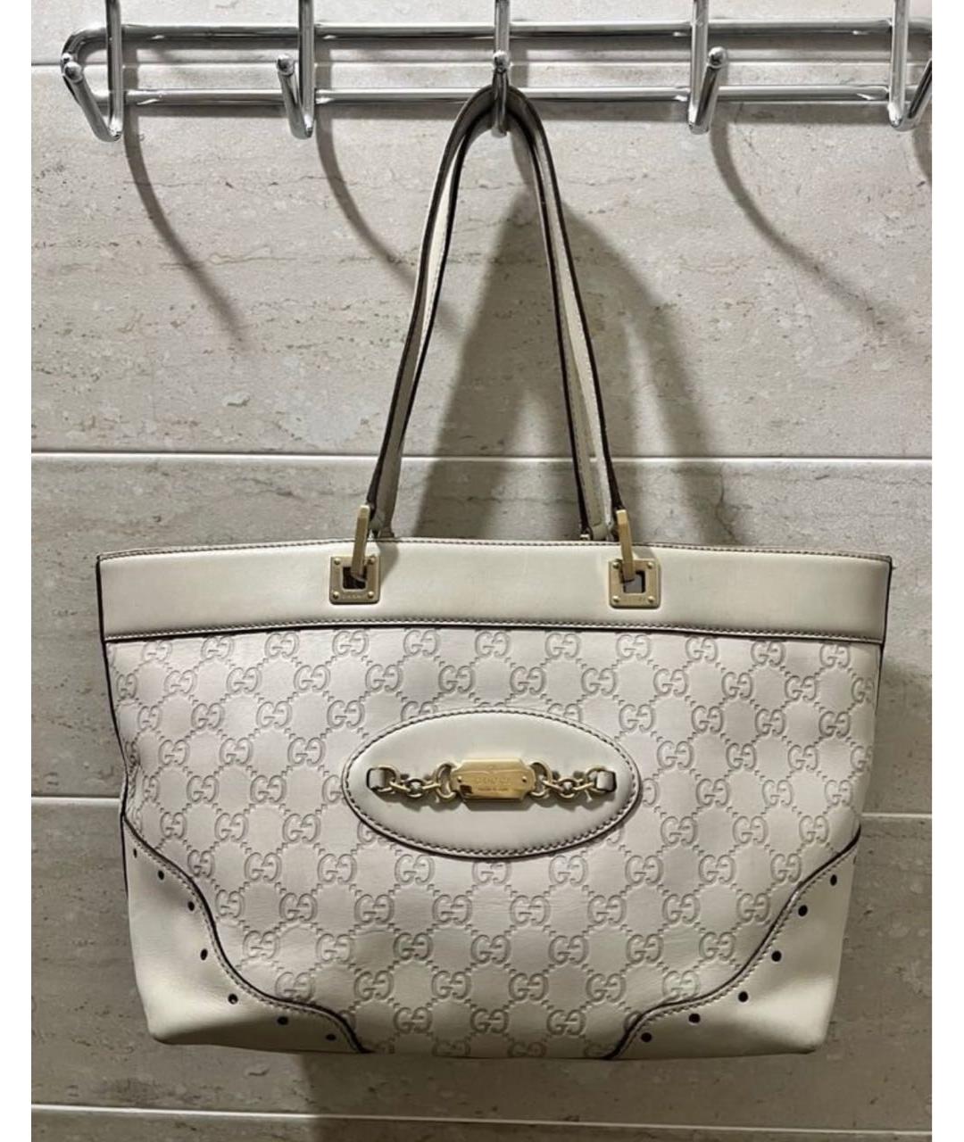 GUCCI Бежевая кожаная сумка тоут для женщин – купить в интернет ...