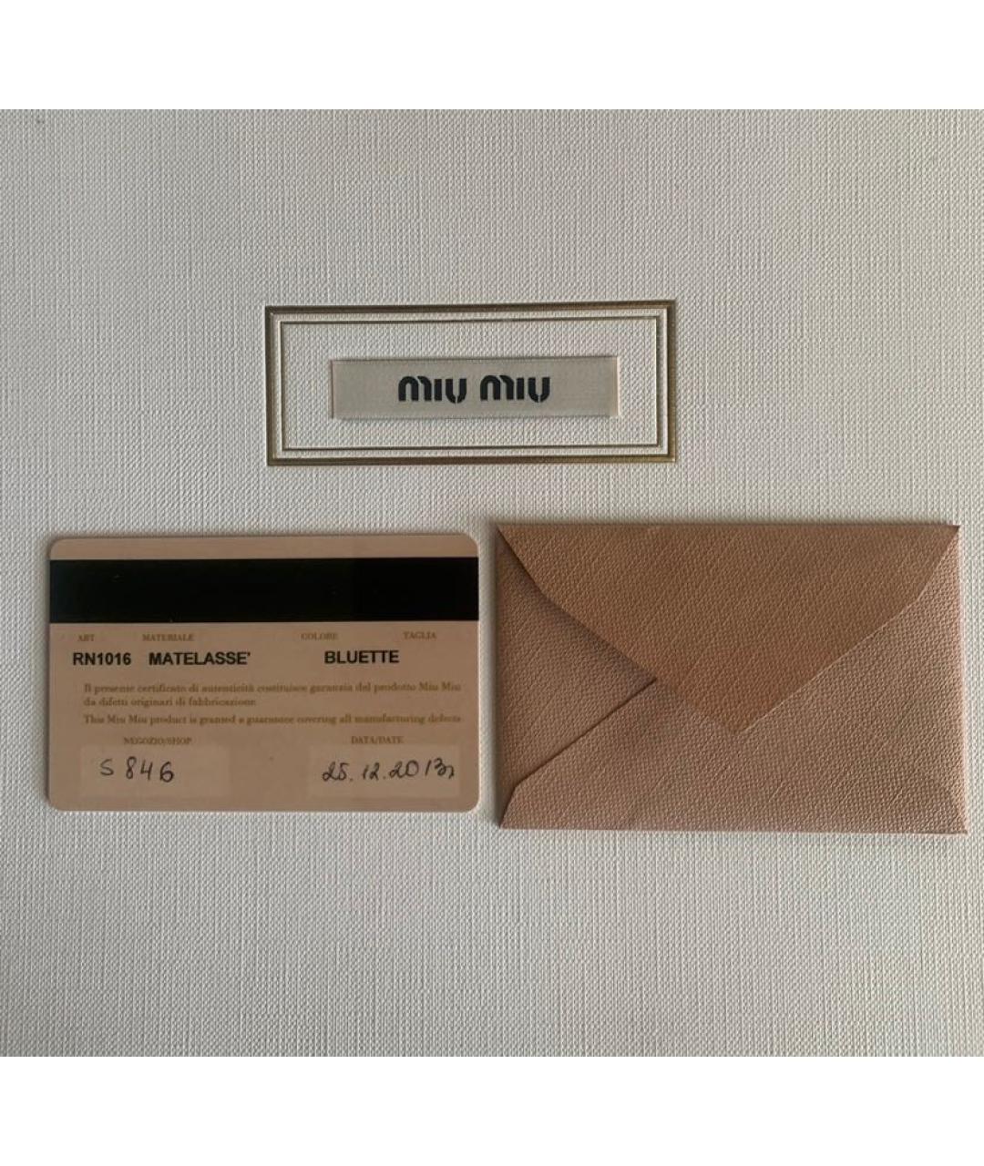 Miu Miu Темно синяя кожаная сумка с короткими ручками для женщин купить в интернет магазине с