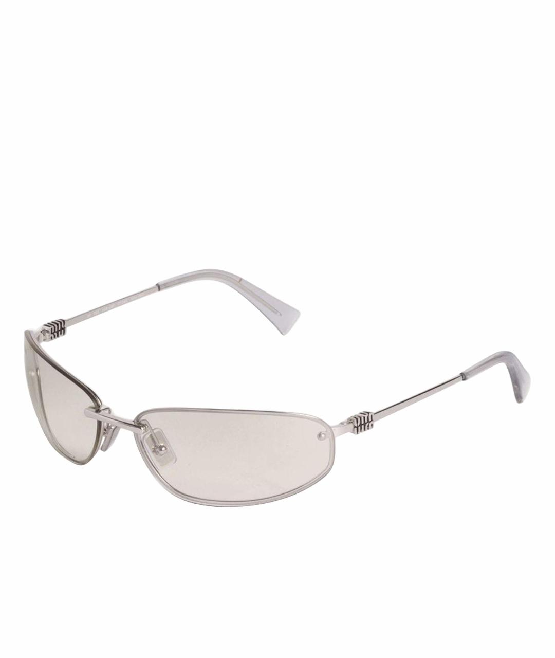 Miu Miu Бежевые металлические солнцезащитные очки для женщин купить в интернет магазине с