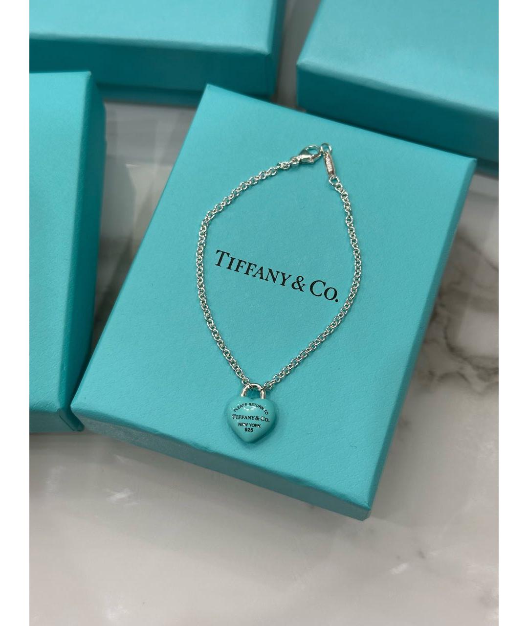 TIFFANY&CO Бирюзовый серебряный браслет Return to Tiffany для женщин ...