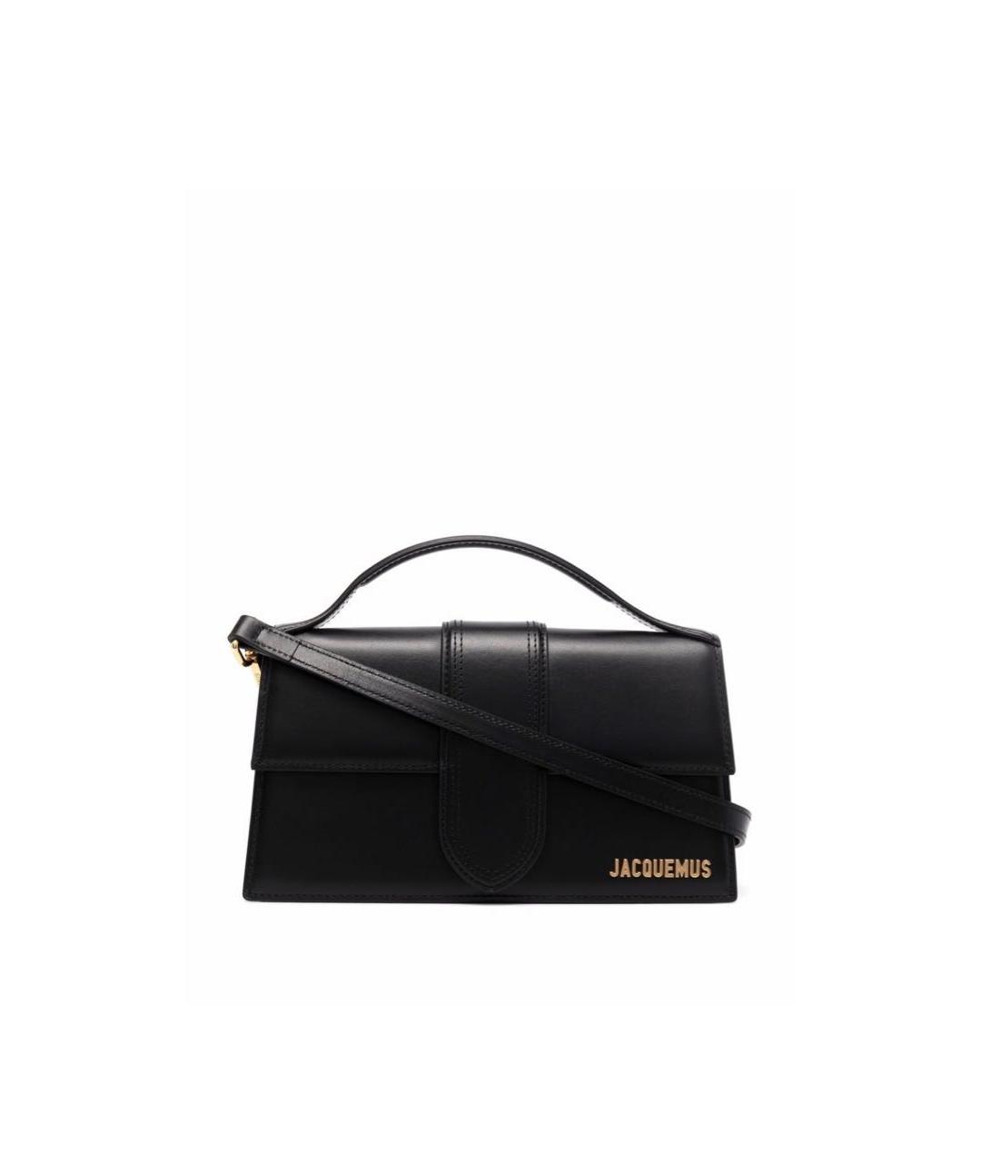 JACQUEMUS Черная кожаная сумка с короткими ручками Le Bambino для ...